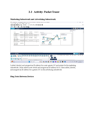 CYB 210 Module Five Packet Tracer Activity - 5-2 Activity: Packet Tracer I. Change Static ...