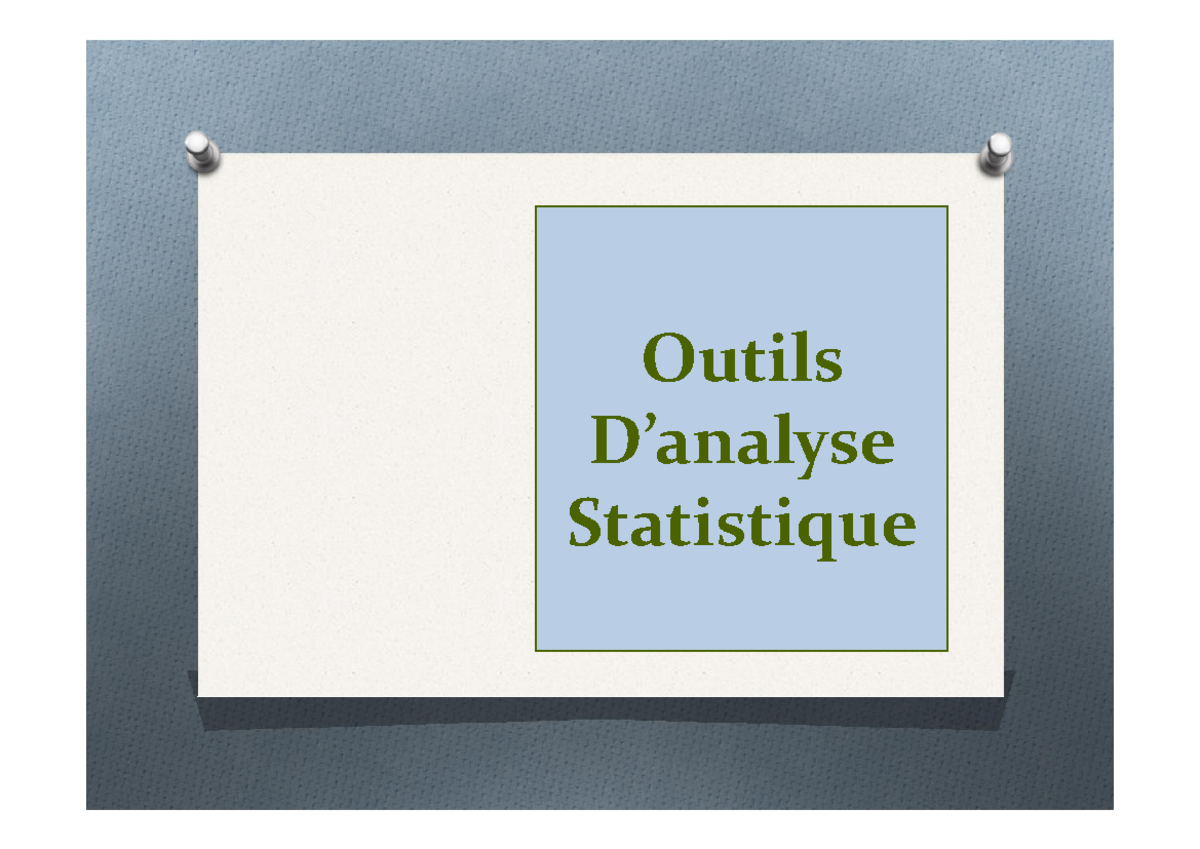 CH3 - chapitre 3 - Outils D’analyse Statistique 1 Exemple On jette deux ...