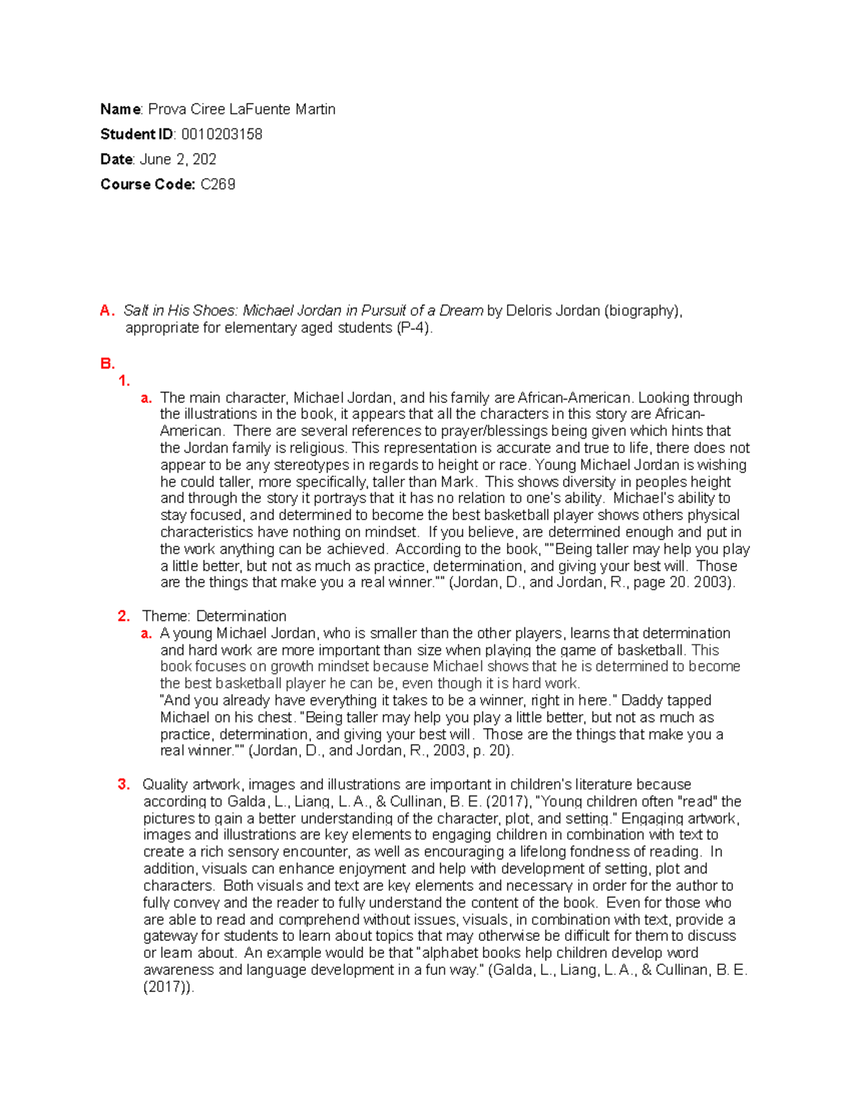 C269 Task 1- Prova Ciree La Fuente Martin - Name: Prova Ciree LaFuente ...