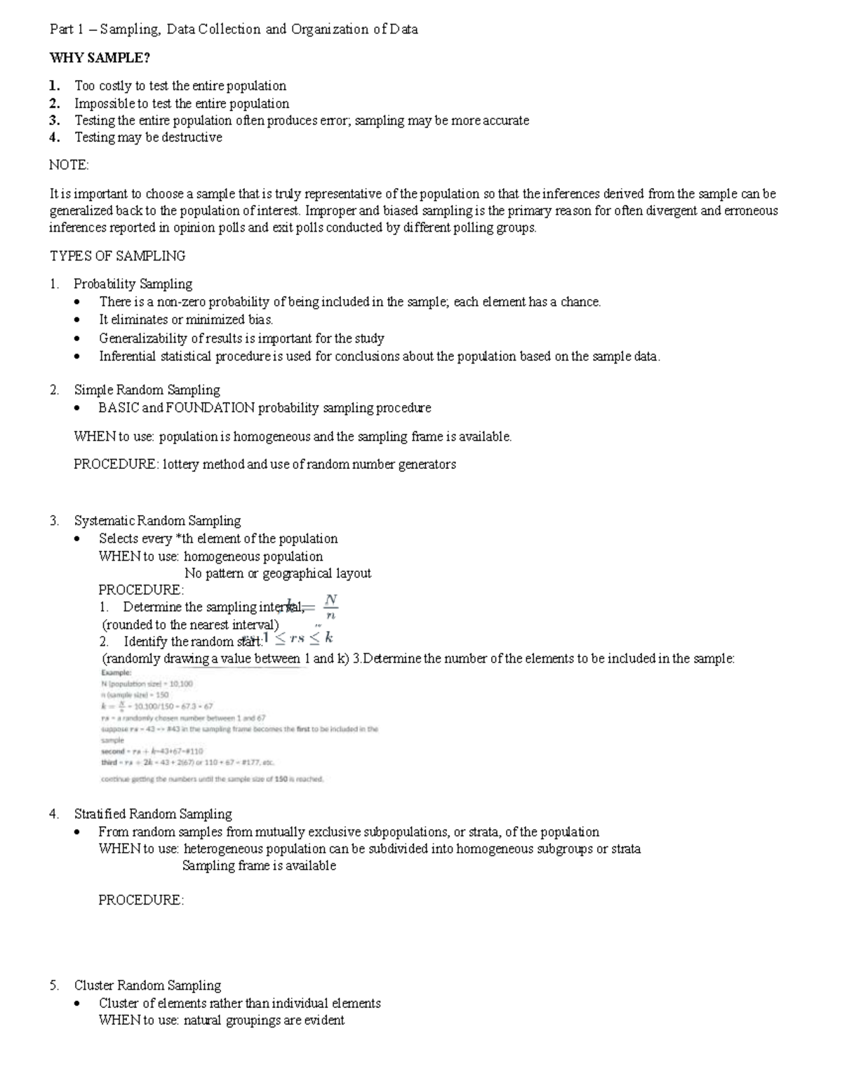 SAPP-Module-2 - non - Part 1 – Sampling, Data Collection and Organization of Data WHY SAMPLE ...