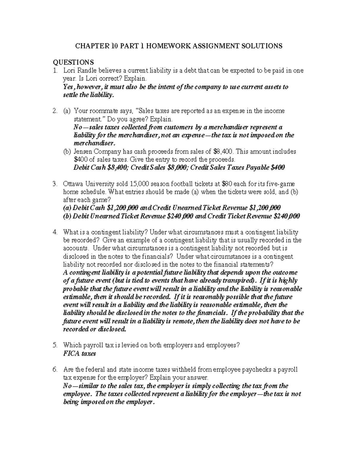 Chapter 10Part1Homework Solutions - CHAPTER 10 PART 1 HOMEWORK ...