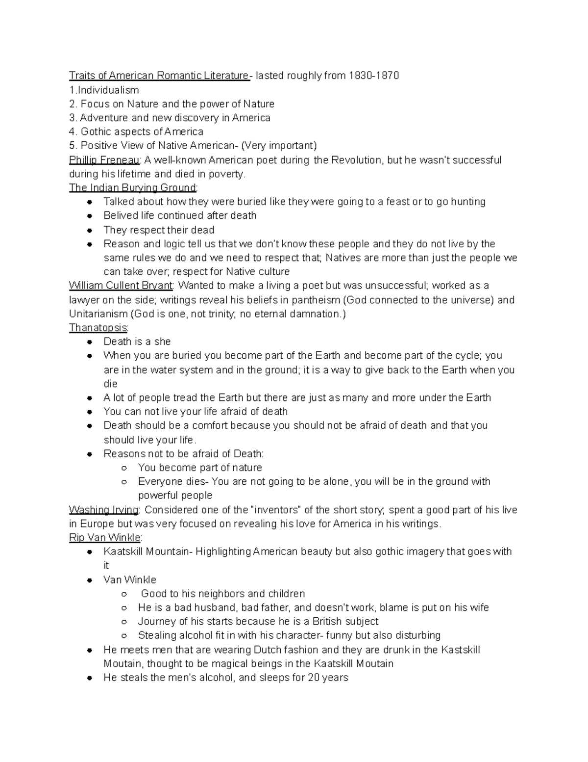 Test 3- American Lit - Mrs. Ashley Craig- Amazing teacher! - Traits of ...