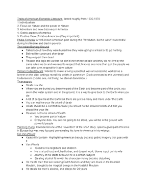 Test 2- American Lit Notes - Age of reason - 1725- Puritan philosophy ...