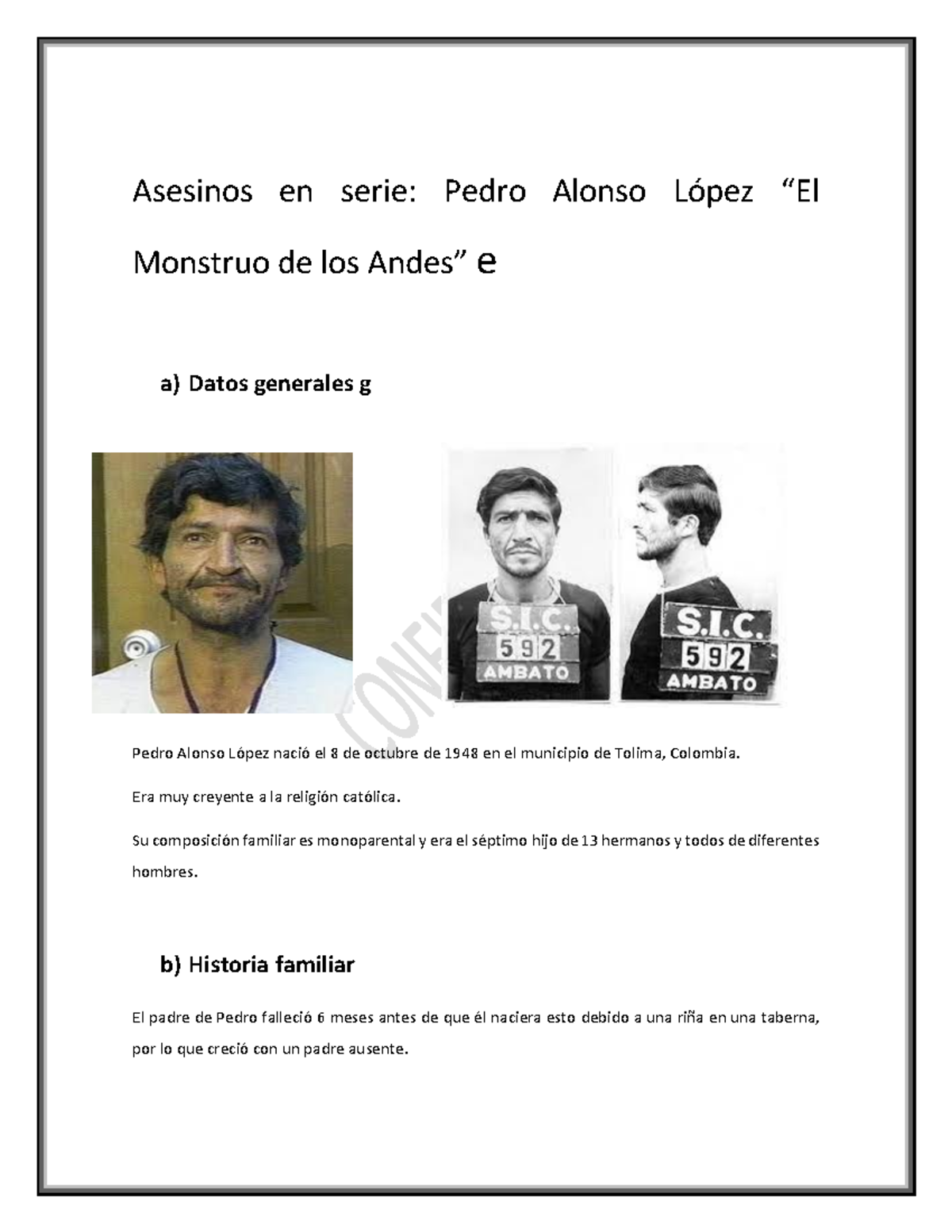 Asesinos seriales - Análisis de asesino serial - Asesinos en serie: Pedro Alonso López “El ...