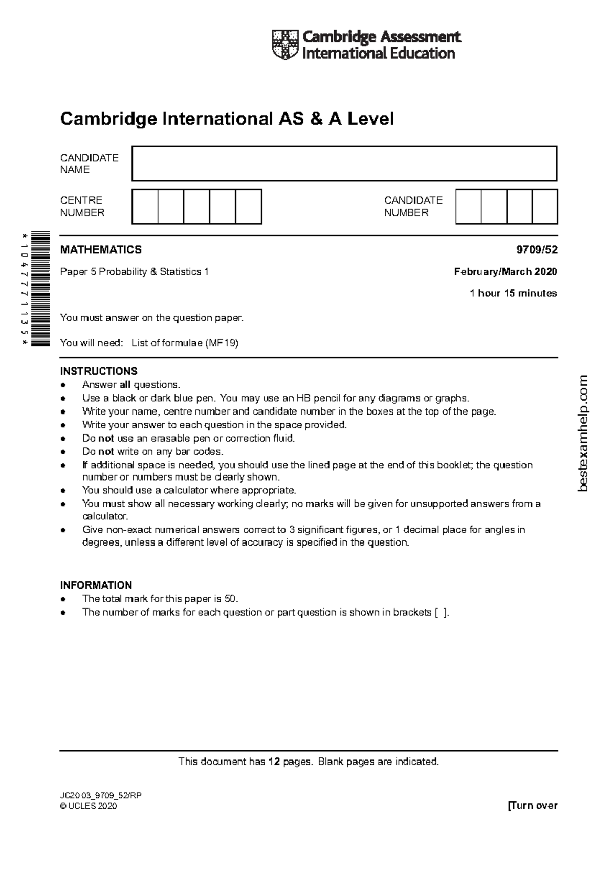 9709 2020 2021 - best compact question - 1047771135 Cambridge ...