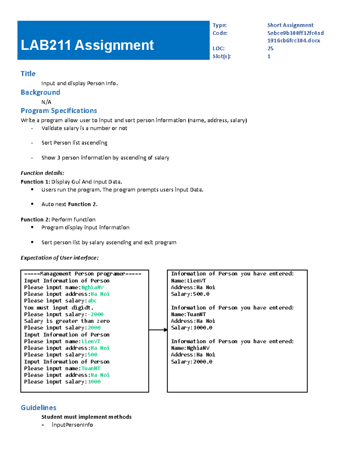 De Bai So 000063 Lab211 Assignment Type Short Assignment Code 5ebce9b300ff32fc4ad