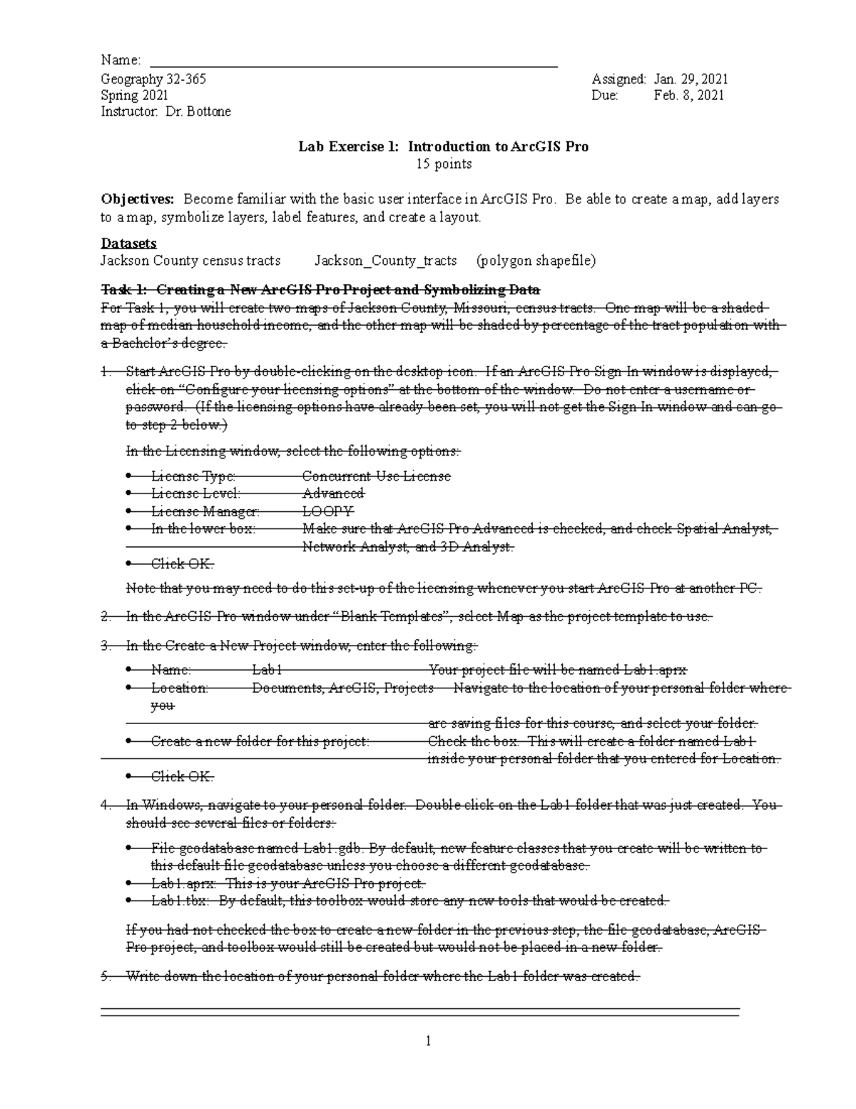 Lab 1 instructions - professors name is Ethan Bottone - Name: - Studocu