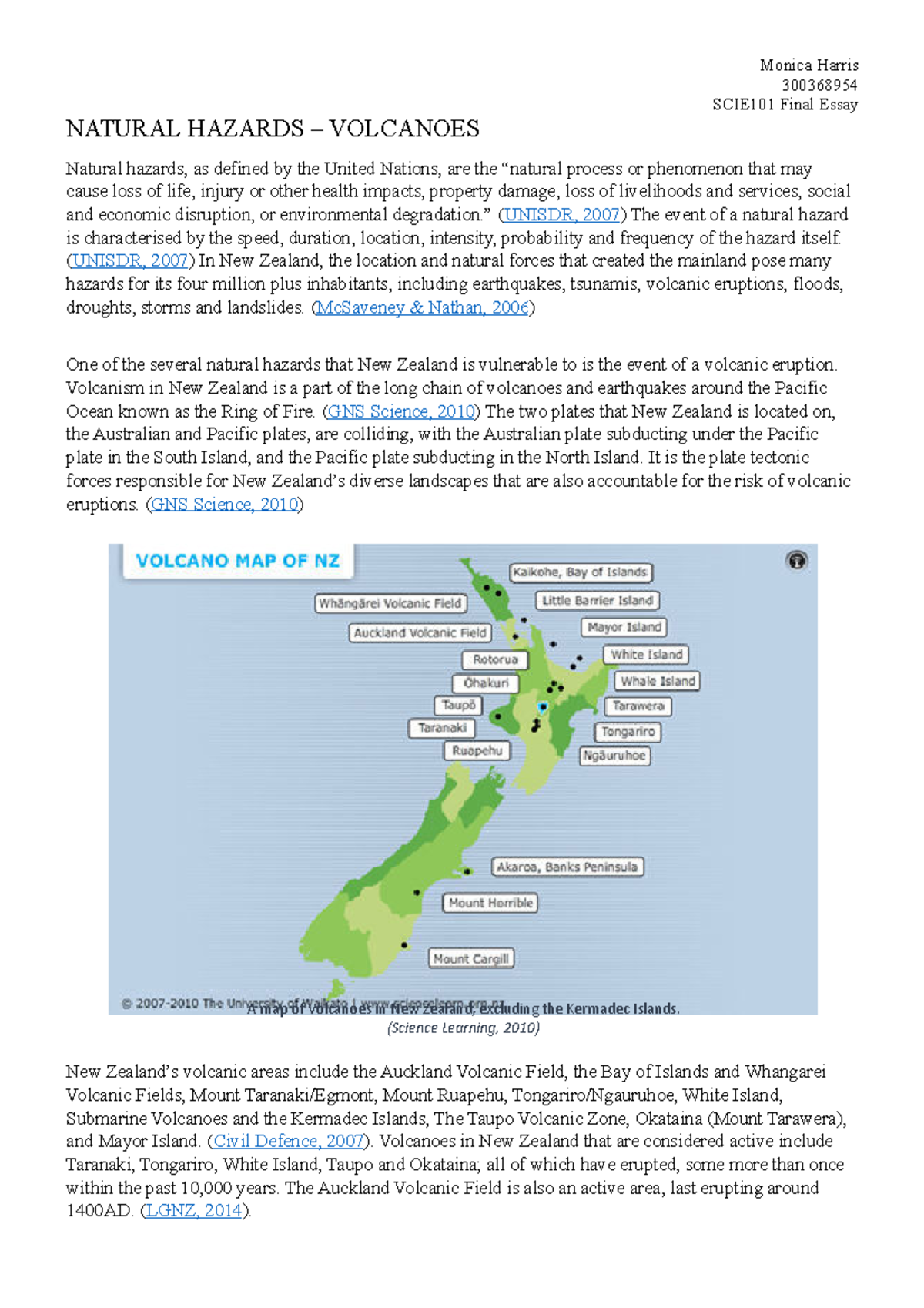 NATURAL HAZARDS – VOLCANOES - A map of Volcanoes in New Zealand ...