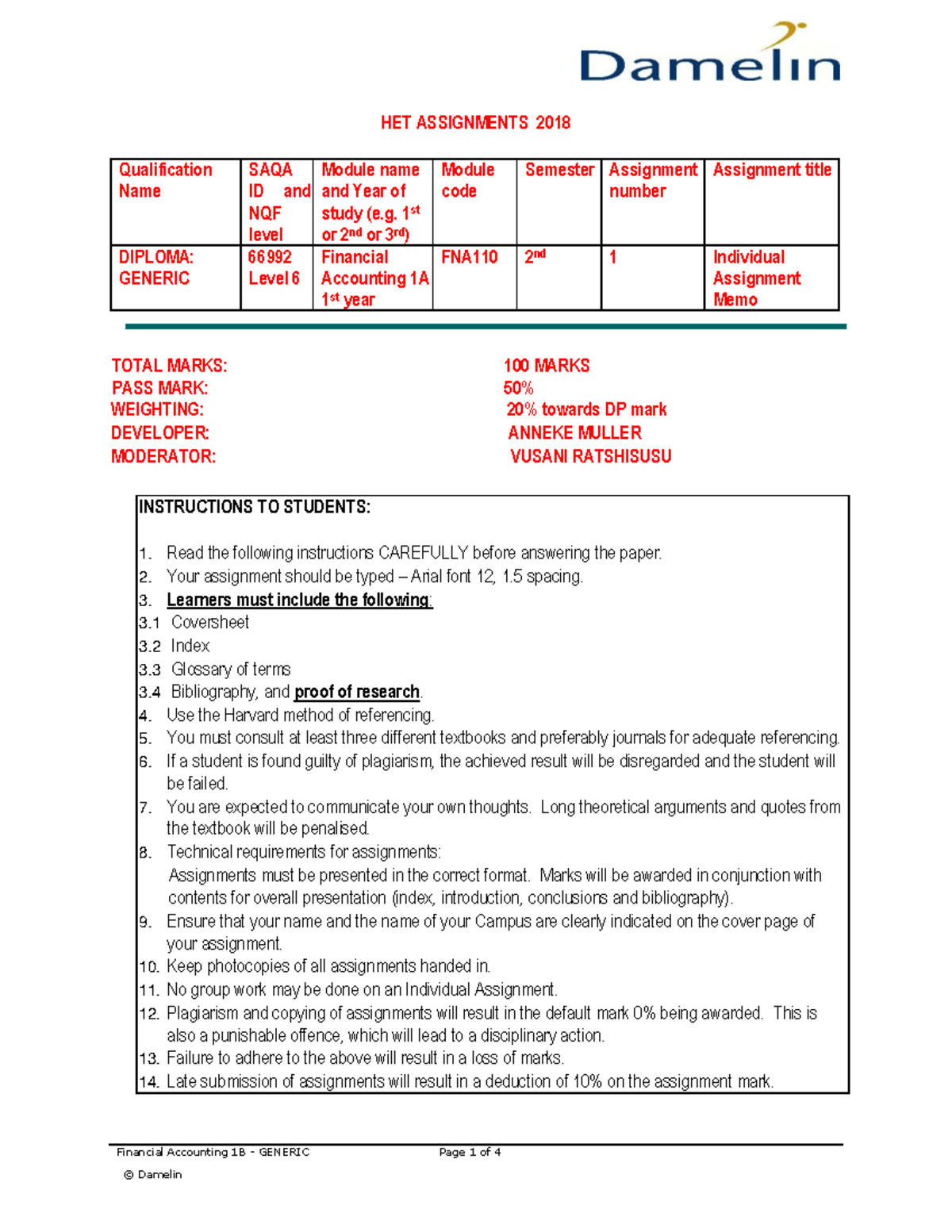 Financial Accounting 1A Individual Assignment - Warning: TT: undefined ...