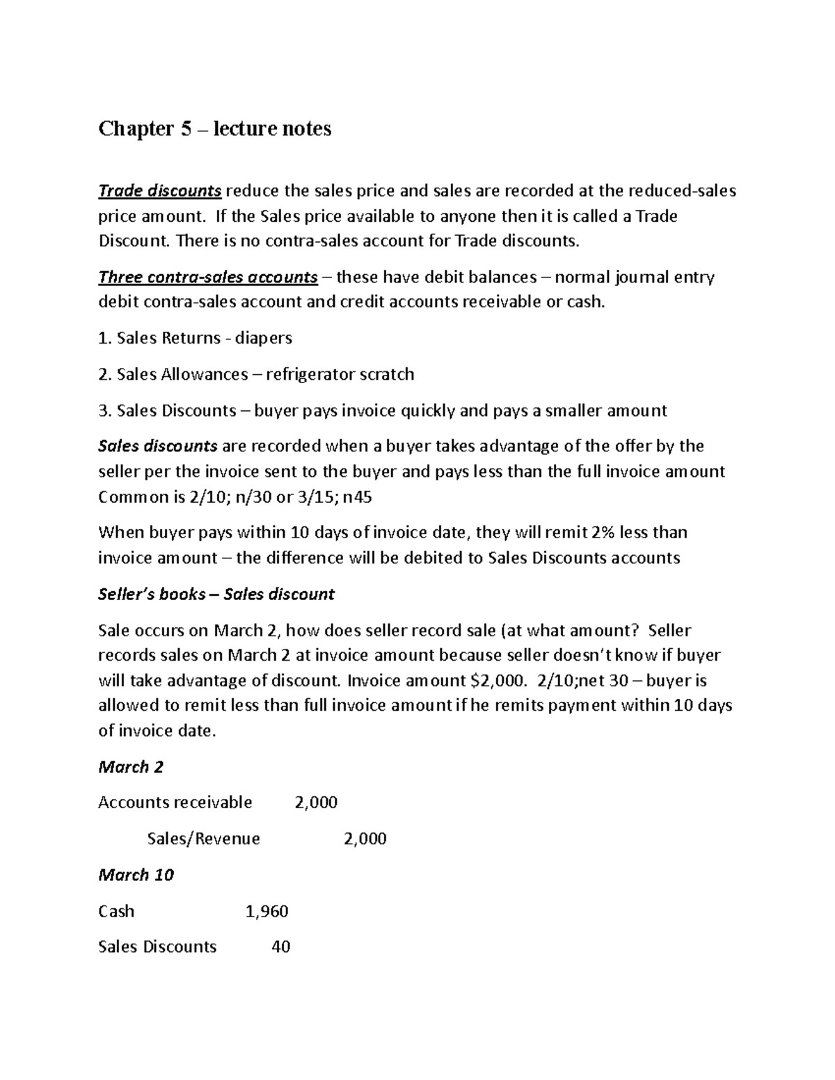 Chapter 5 Lecture Notes March 14 2 2 1 2 4 1 2 1 1 1 Chapter 5