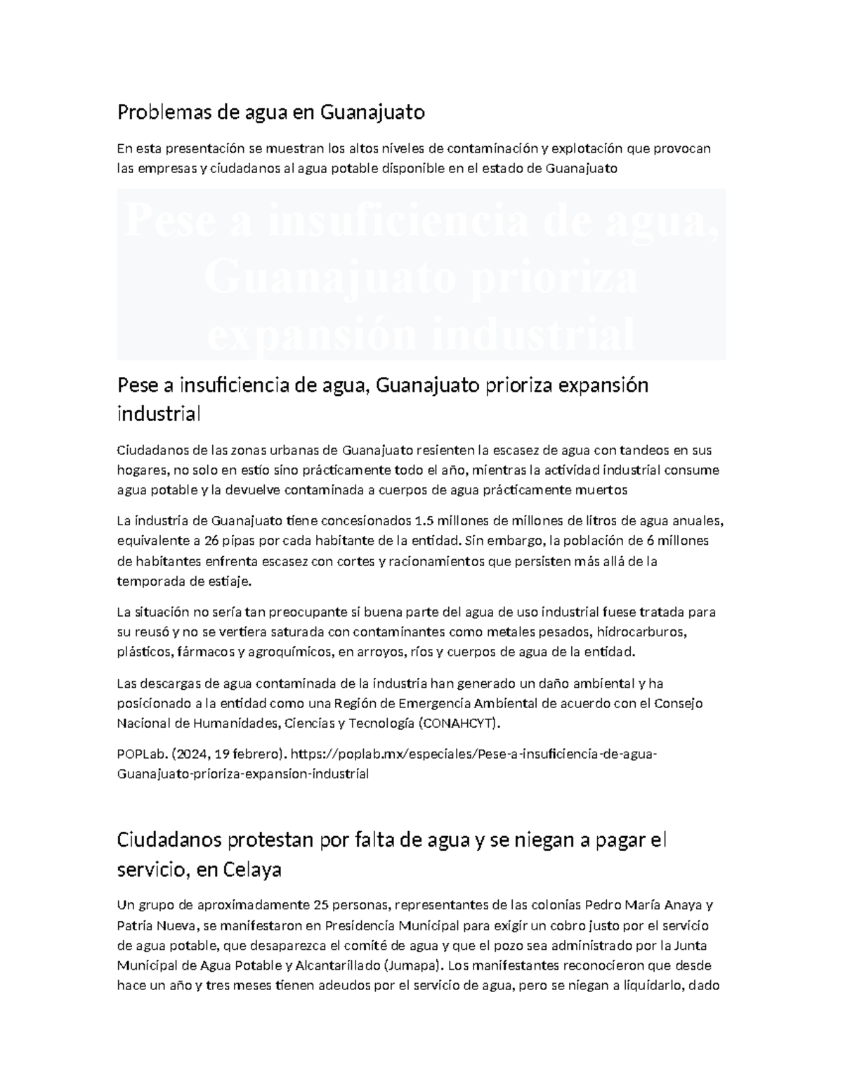 Agua en Guanajuato - problemas de agua en el estado de guyanmajuato ...