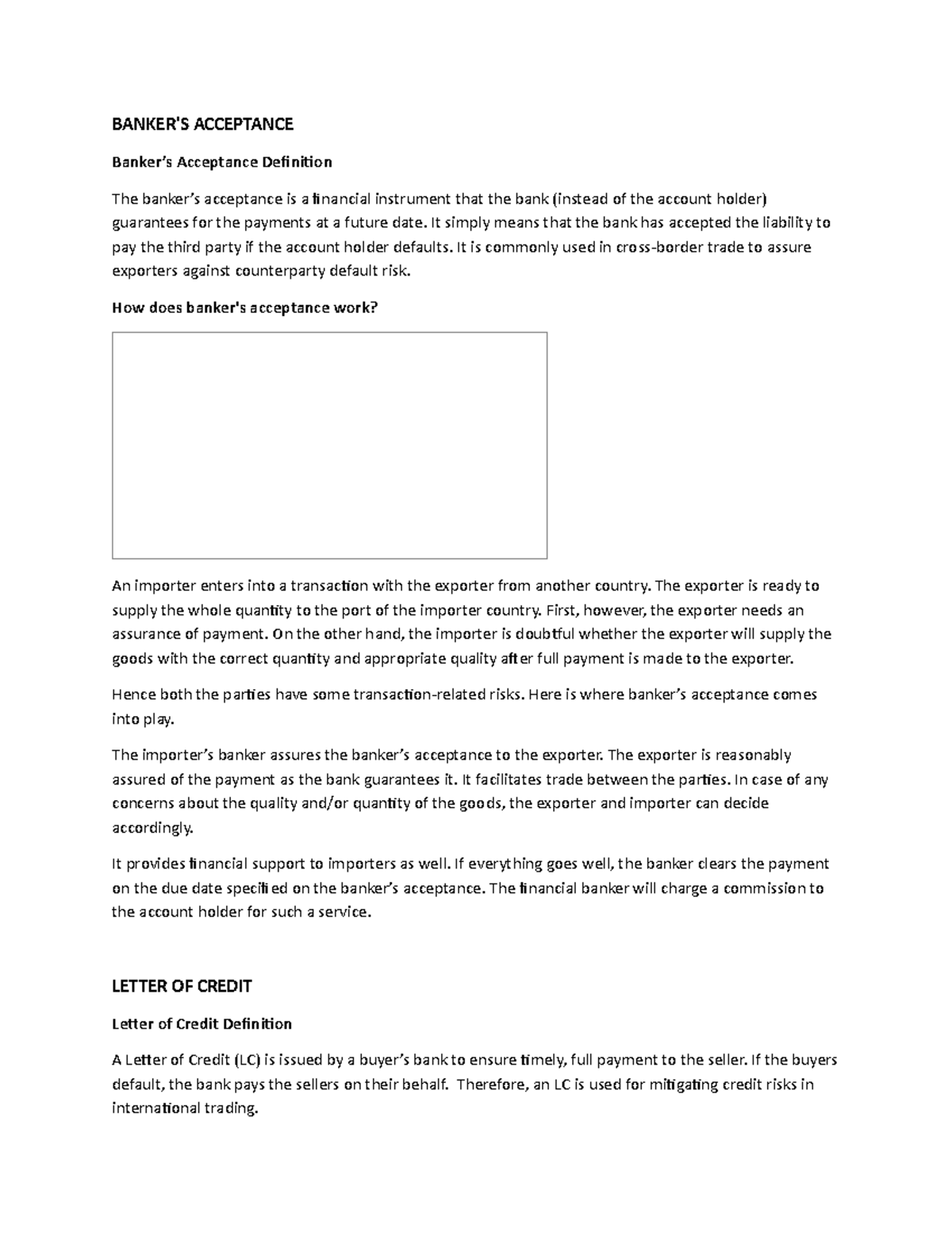 Bankers Acceptance Letter OF Credit - BANKER'S ACCEPTANCE Banker’s ...