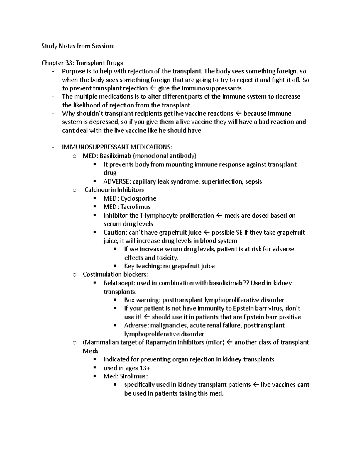 Study Notes from Session - Study Notes from Session: Chapter 33 ...