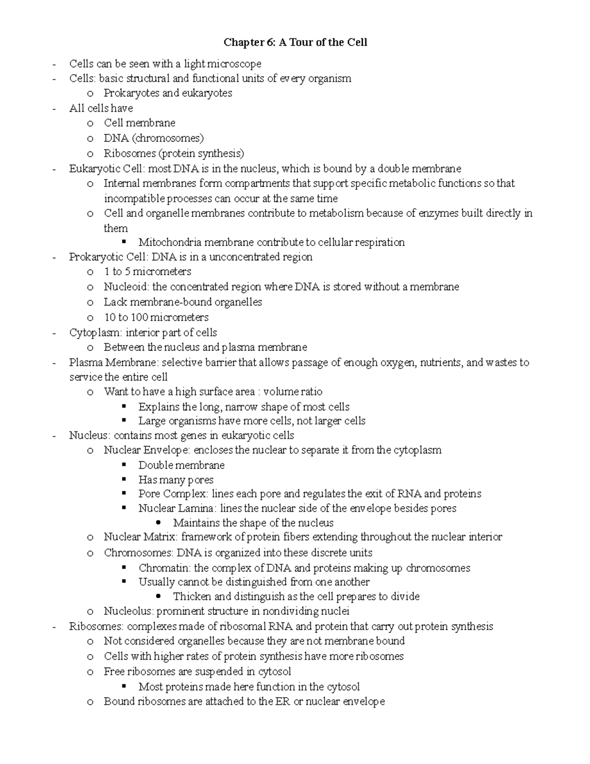 Chapter 16 Biotechnology Notes for AP Biology - Chapter 6: A Tour of ...