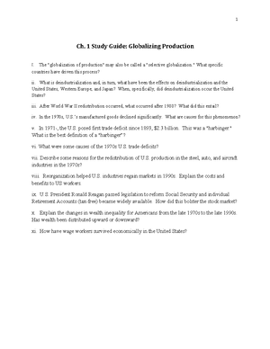 SOCI 116 Midterm 2 Study Guide - Ch. 4 Study Guide: Debt Crisis and Globalization i. During the ...