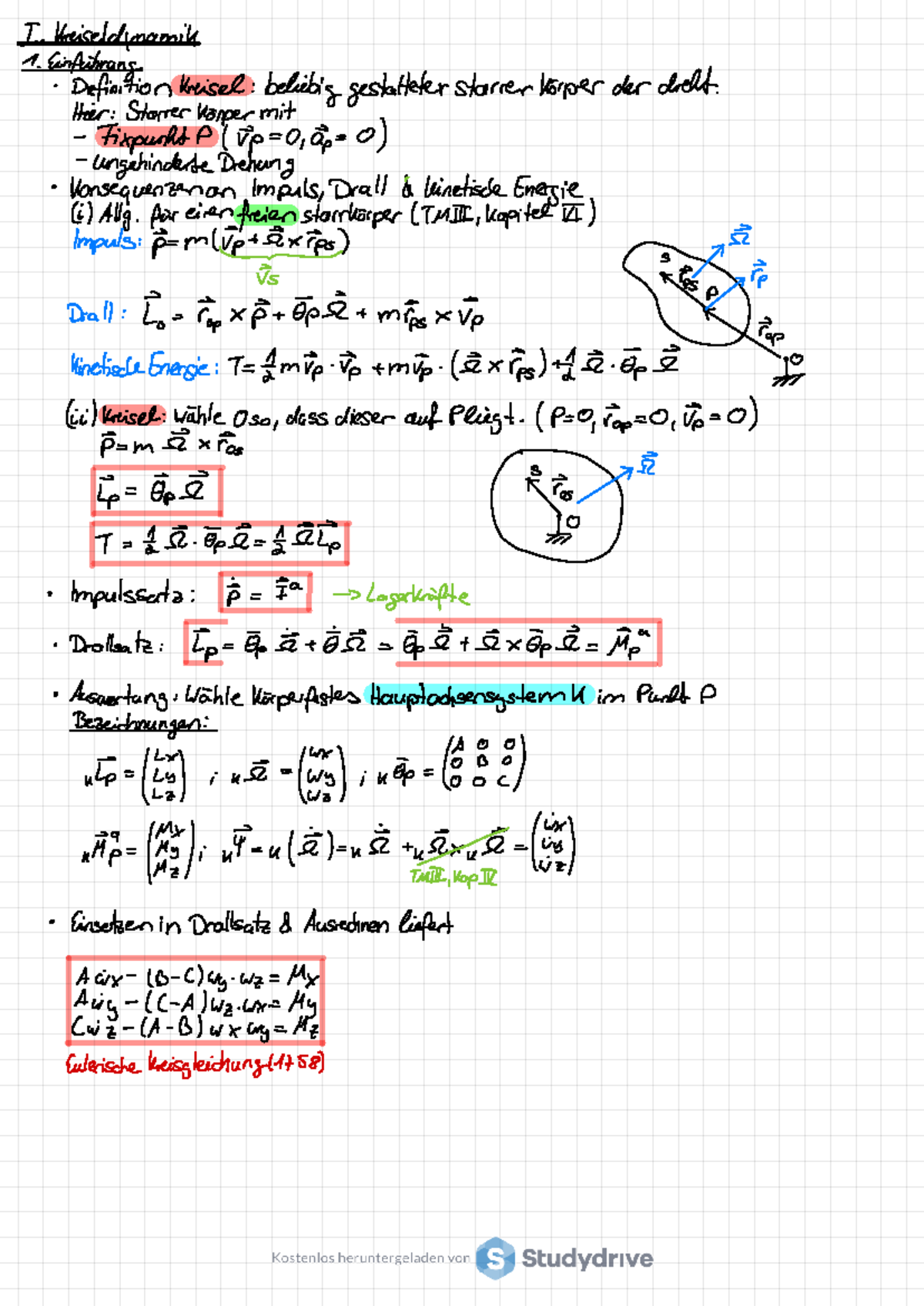 Tm-IV-skript - Technische Mechanik IV - I.kreiseldynamik-1/tihrang- Definition Kreisel ...