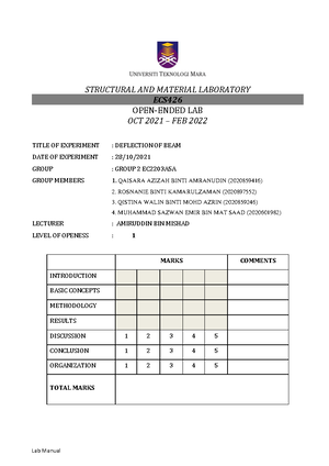 LAB Structure Cement 2 - hai dan selamat - Structures And Materials ...