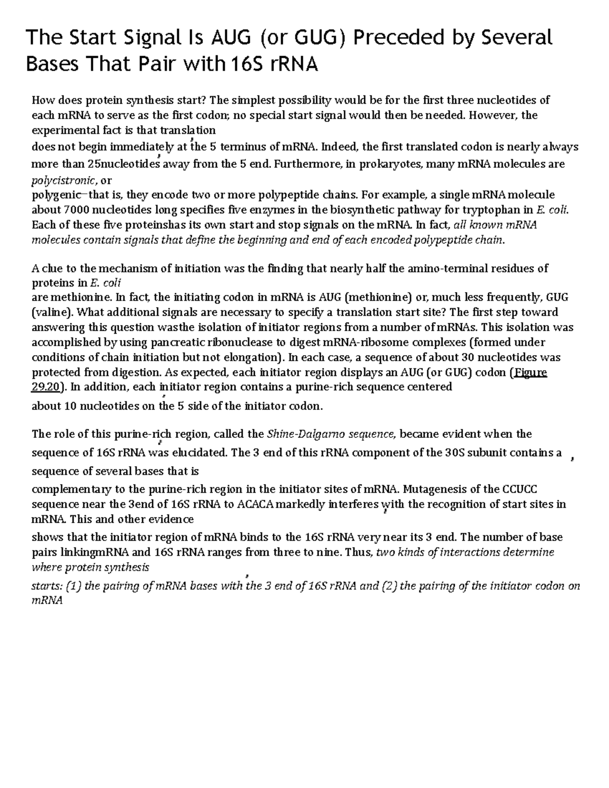 The Start Signal Is AUG - However, the experimental fact is that ...