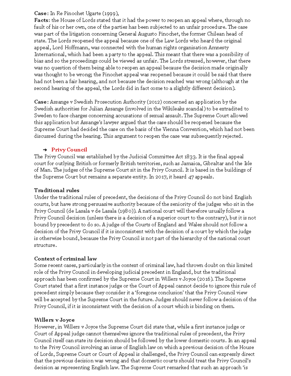 Privy Council, Dissenting judges, court of appeal, key cases - Case: In ...