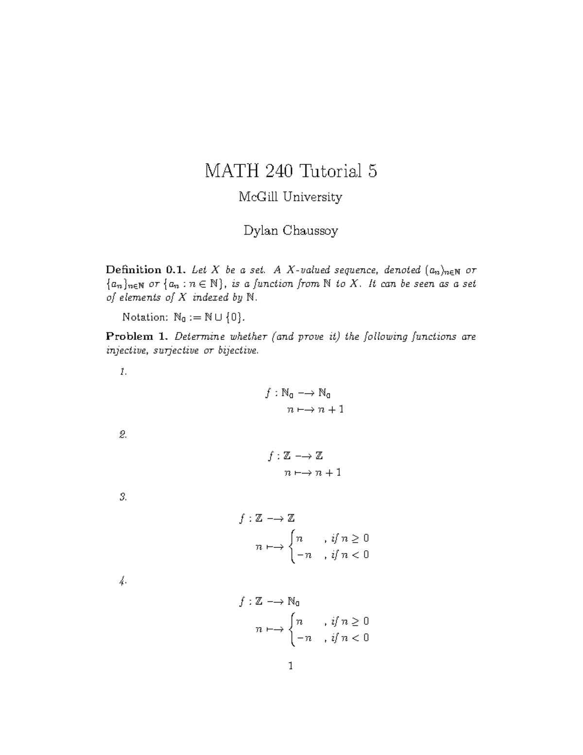Tut5S - Practice problems. - MATH 240 Tutorial 5 McGill University ...