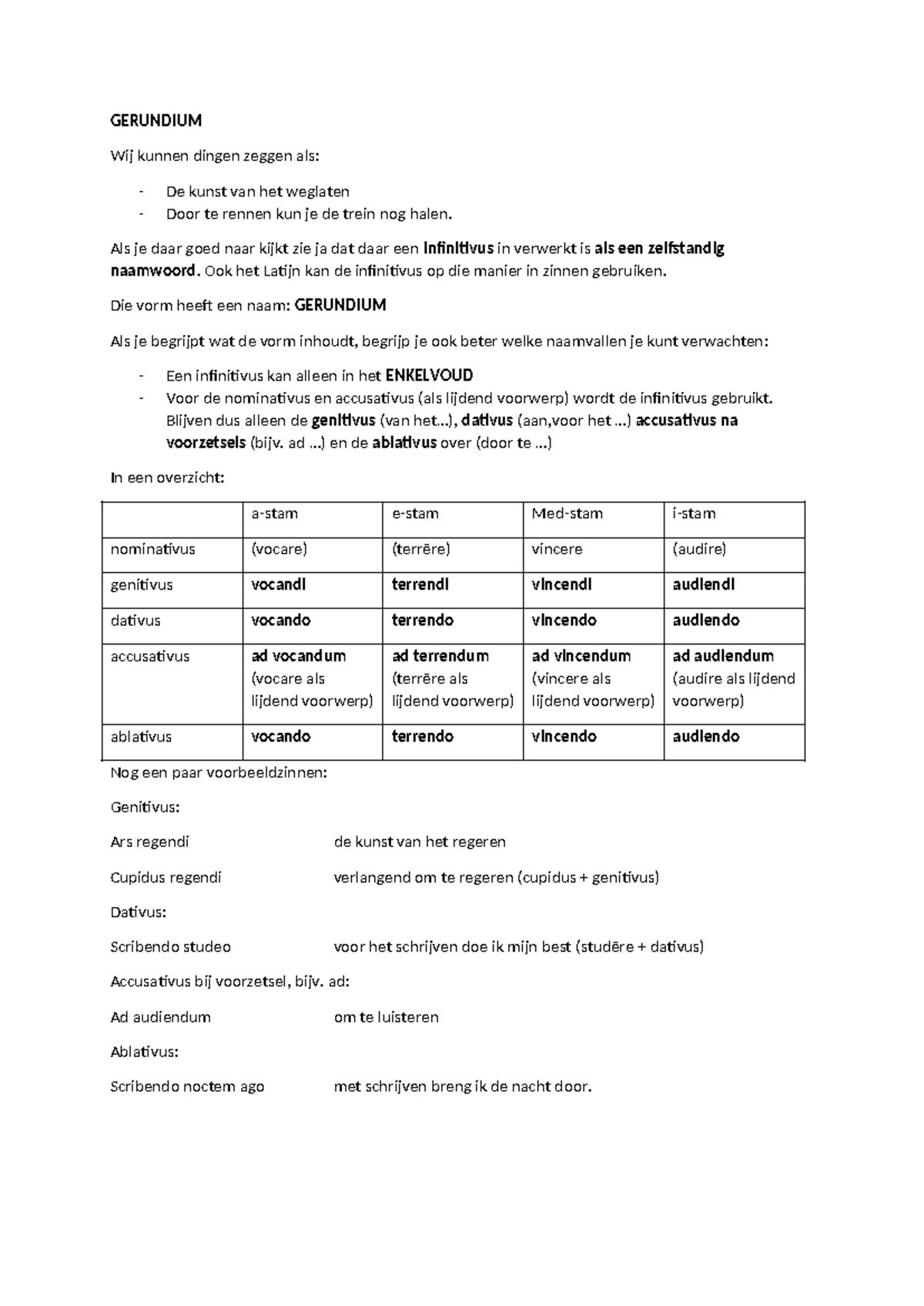Gerundium en Gerundivum-uitleg en oefeningen met antwoordmodel ...
