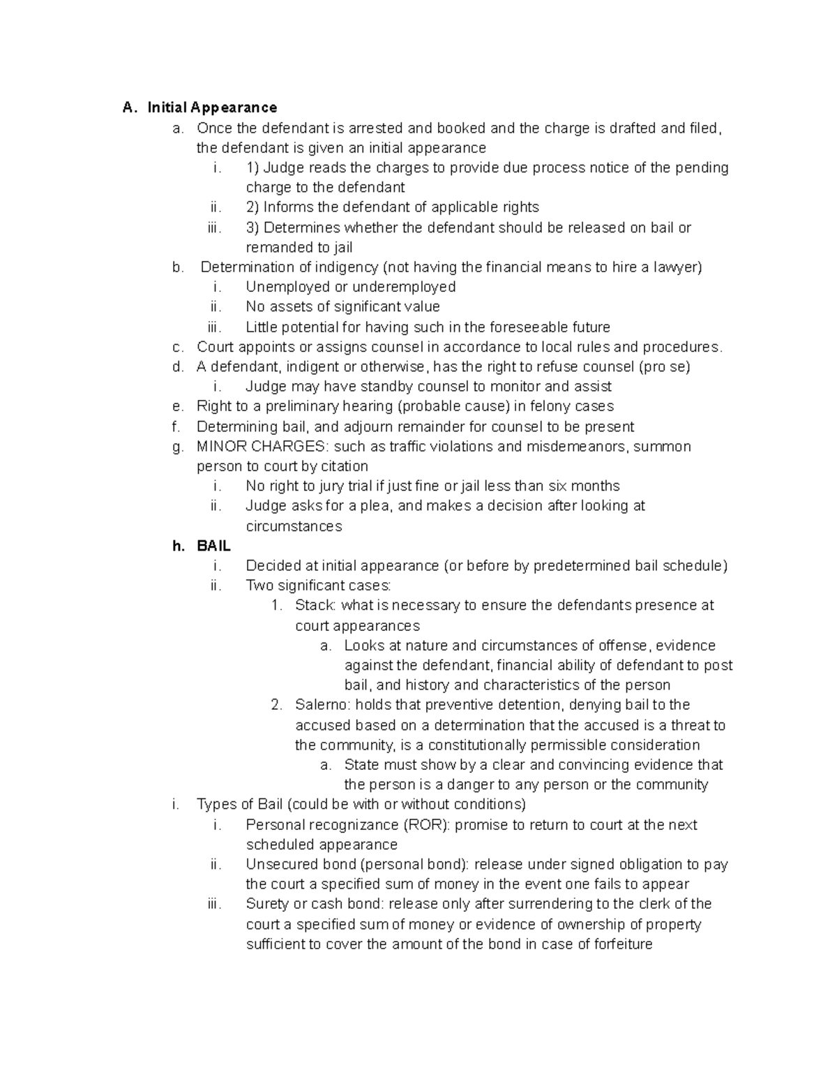 Chapter 12 Pretrial Initial Appearance TO Preliminary Hearing ...