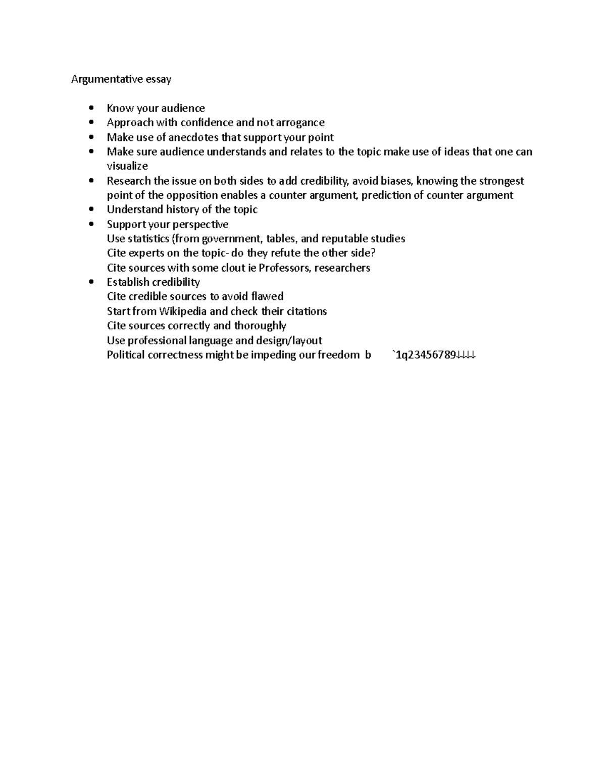 Argumentative essay pointers lecture - Argumentative essay Know your ...