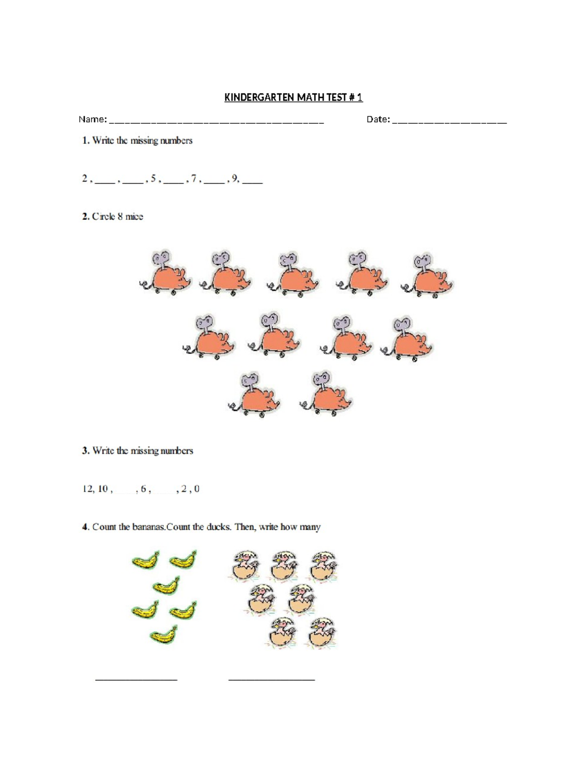 235491327 Kindergarten Math Test - Mathematical Analysis 2 ...