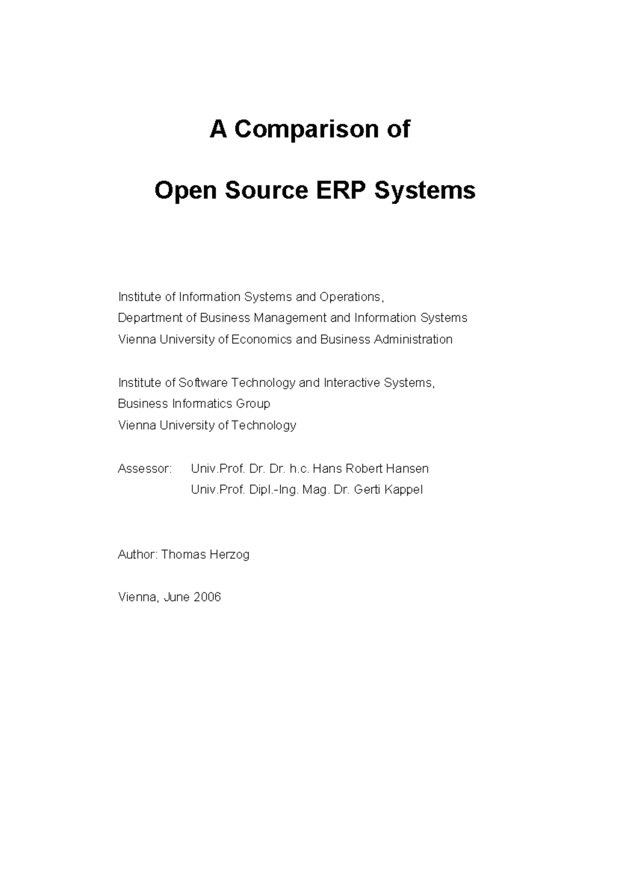 ERPStudy - sdef - A Comparison of Open Source ERP Systems Institute of ...