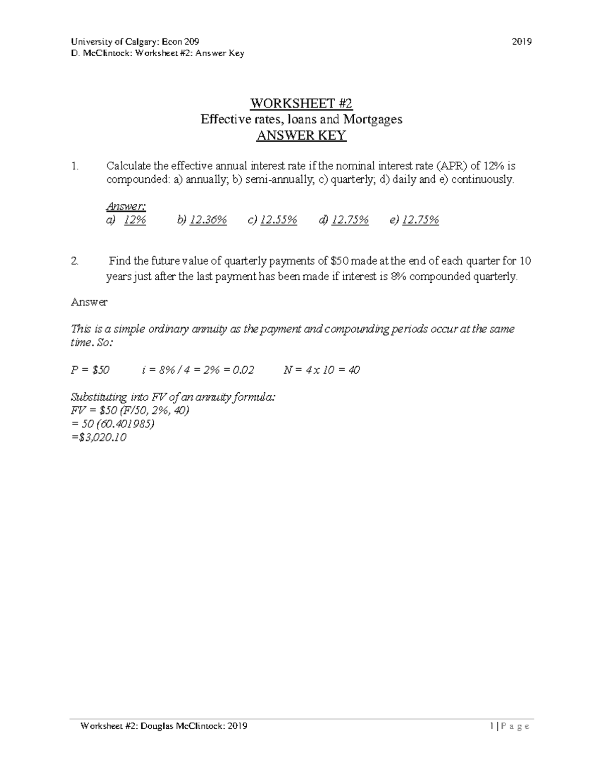 Worksheet 2.Key.Eff rates. Mortgages. 2019 - Warning: TT: undefined ...