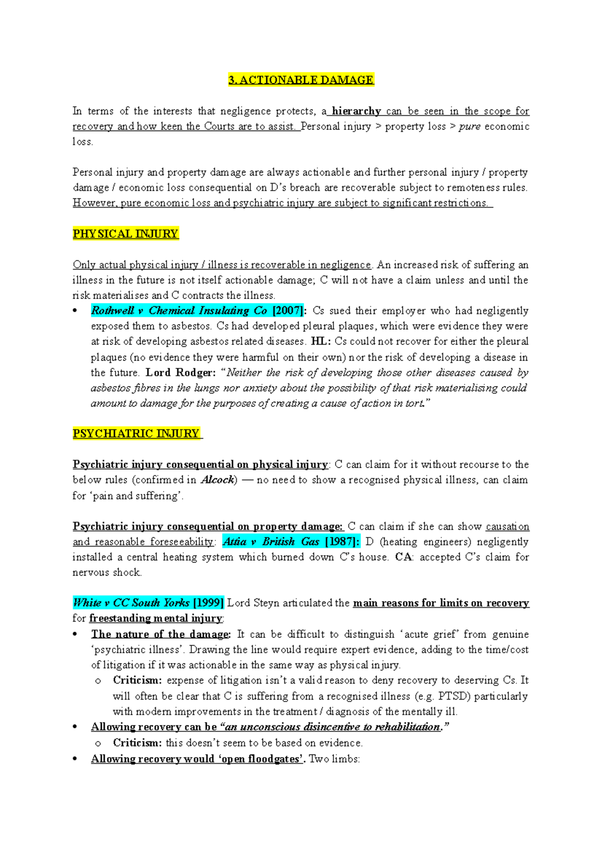 Actionable damage - 3. ACTIONABLE DAMAGE In terms of the interests that ...