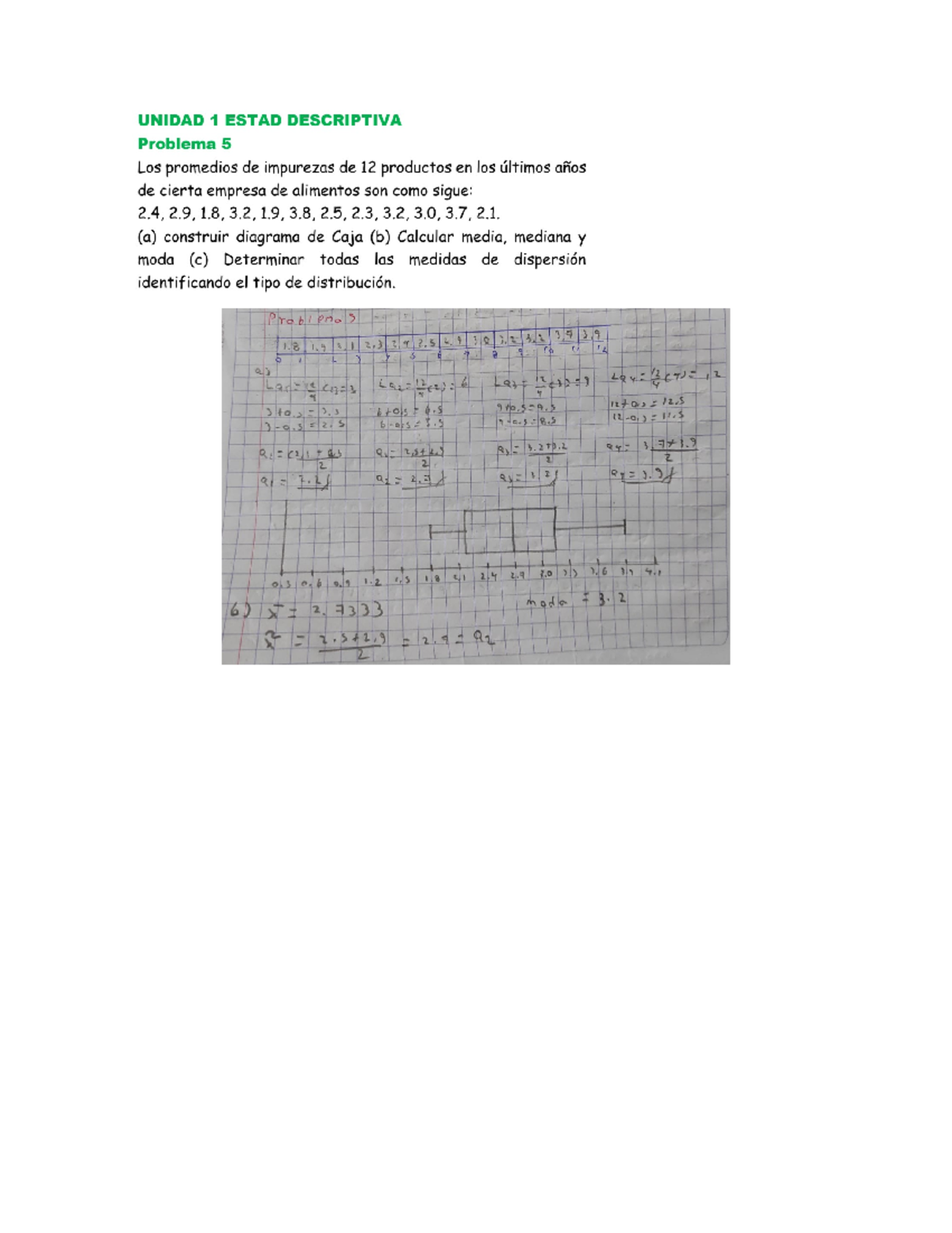 Problema 5 tema 1 - dsfsdfsd - UNIDAD 1 ESTAD DESCRIPTIVA Problema 5 ...