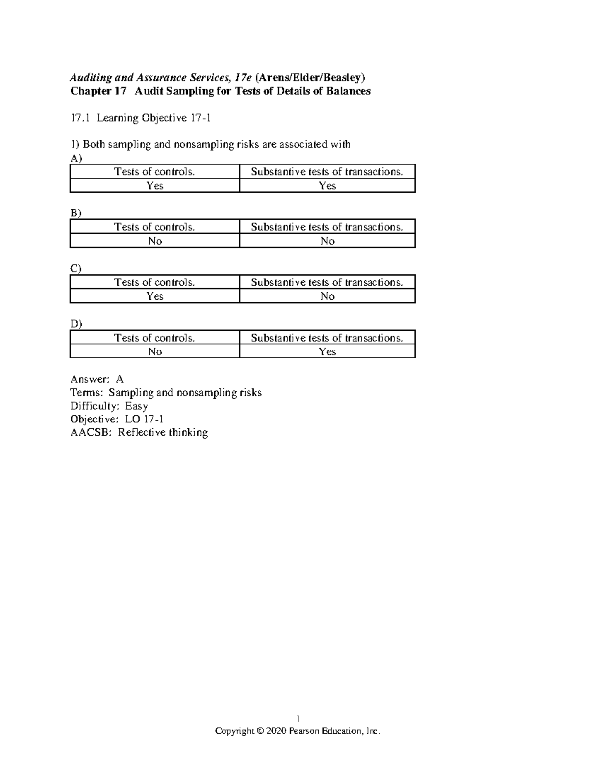 Chapter 17 - 021123 - Auditing and Assurance Services, 17e Chapter 17 ...