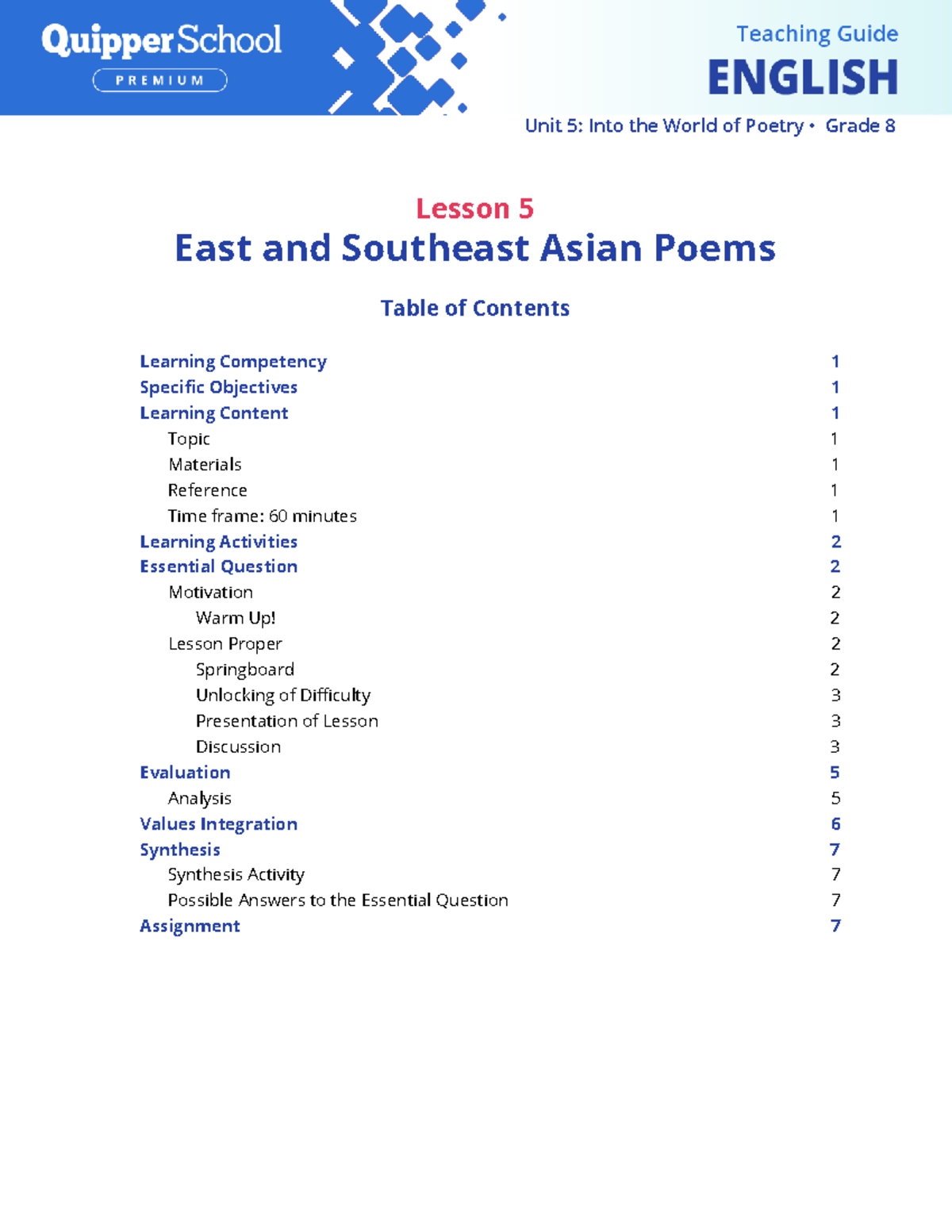 PDF-TG English-8 Unit-5 Lesson-5 East-and-Southeast-Asian-Poems - East ...