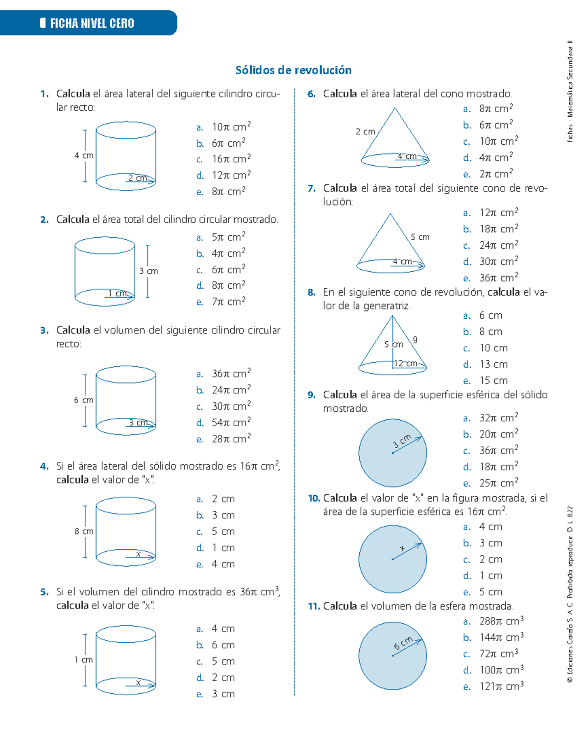 F0 274-264 Sólidos de revolución - FICHA NIVEL CERO Fichas - Matemática Secundaria II ...