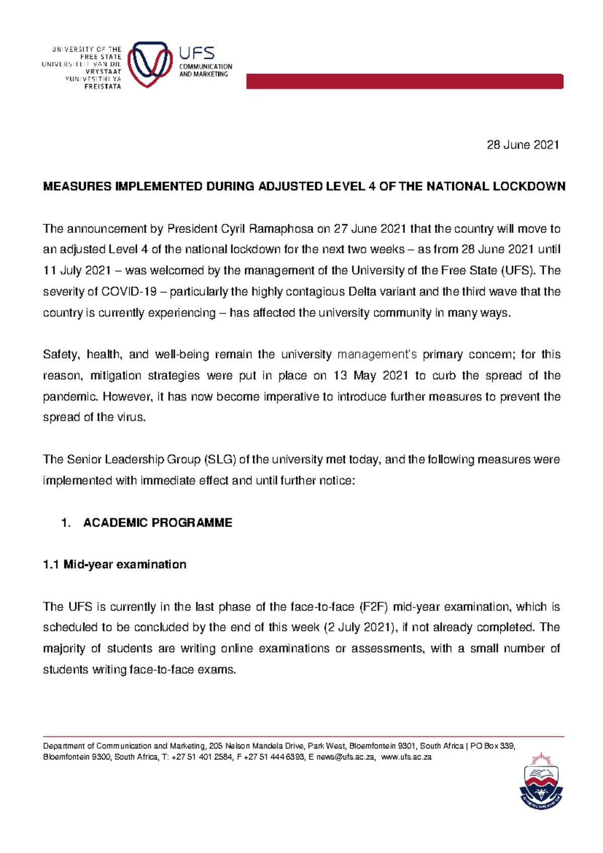 Measures-implemented-during-adjusted-lockdown-level-4 28-june-2021 for ...
