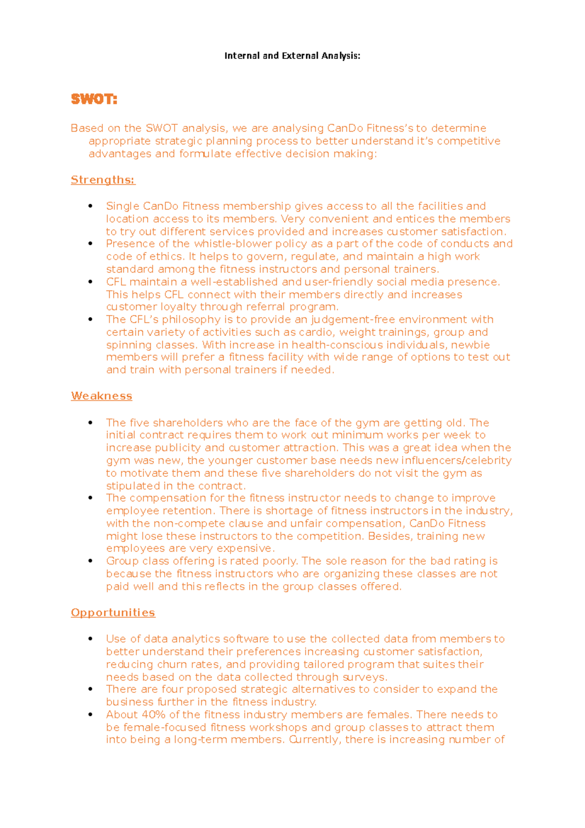Capstone 1 - External and Internal Analysis - Phase 1 - Ble 495.6 - U ...