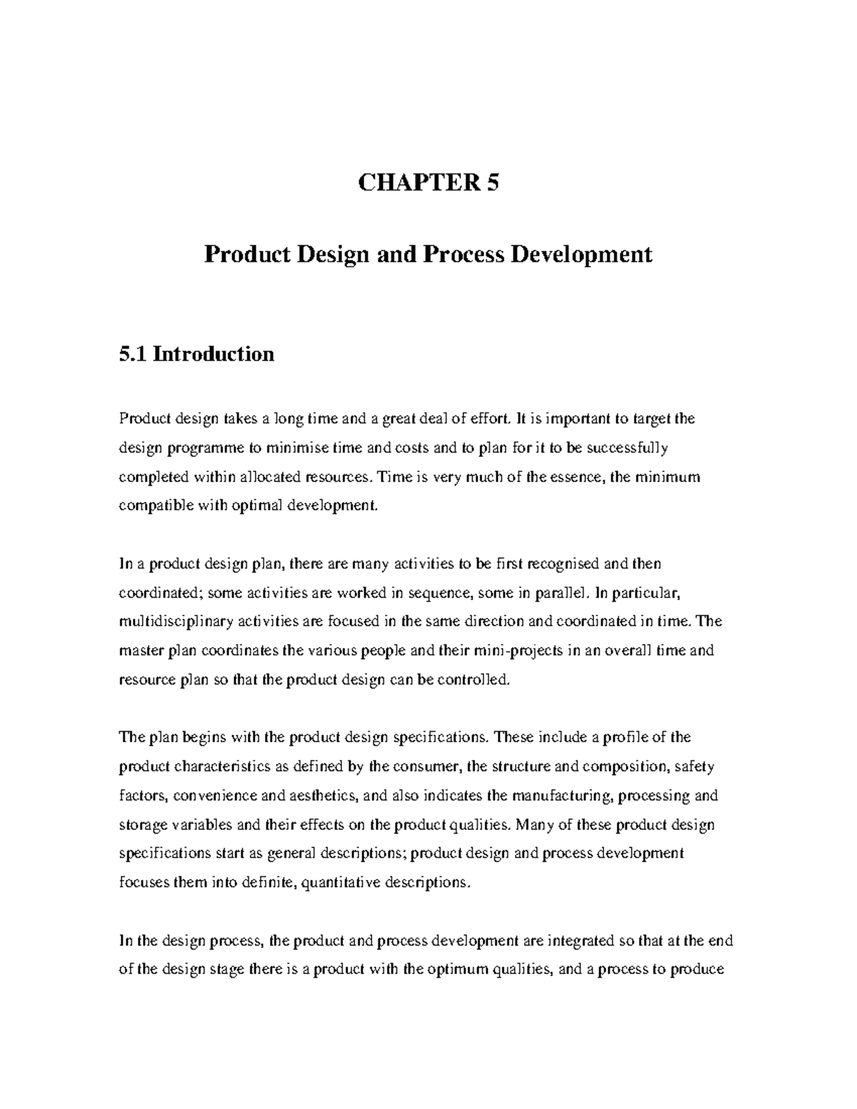 Creating New Foods Ch 5 - CHAPTER 5 Product Design and Process ...