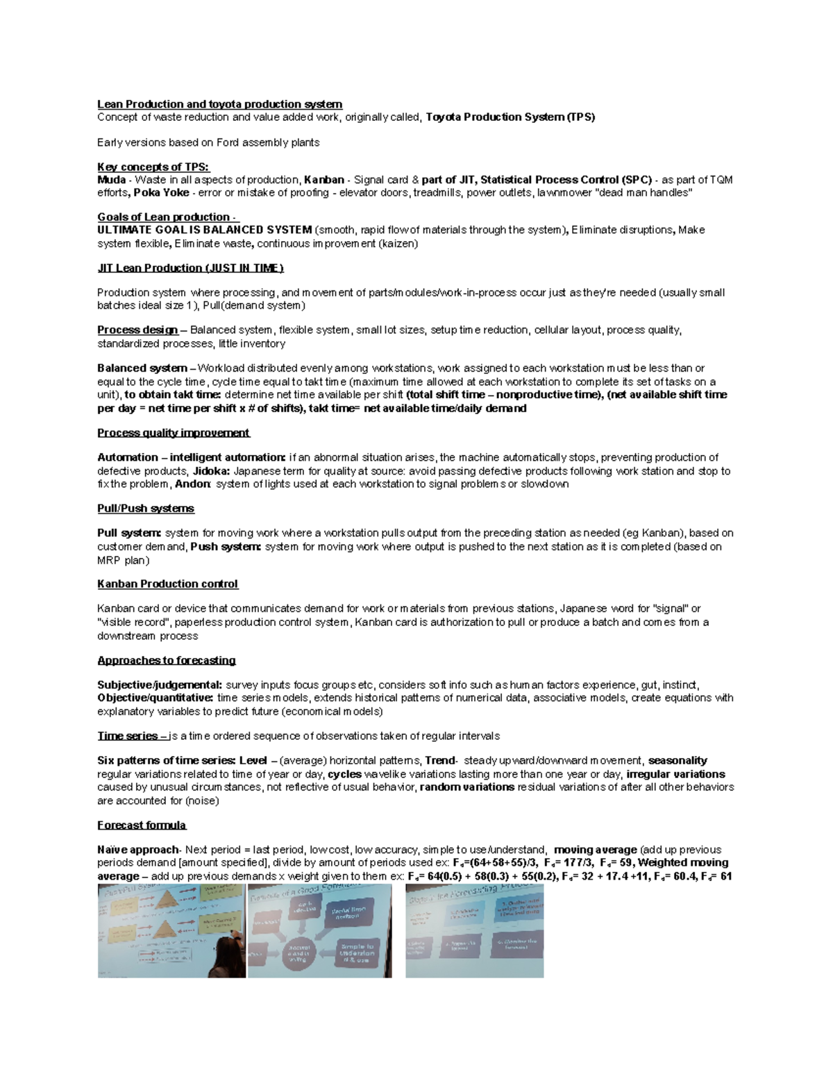 SCMT 1100 Test 2 Cheat sheet - Lean Production and toyota production ...