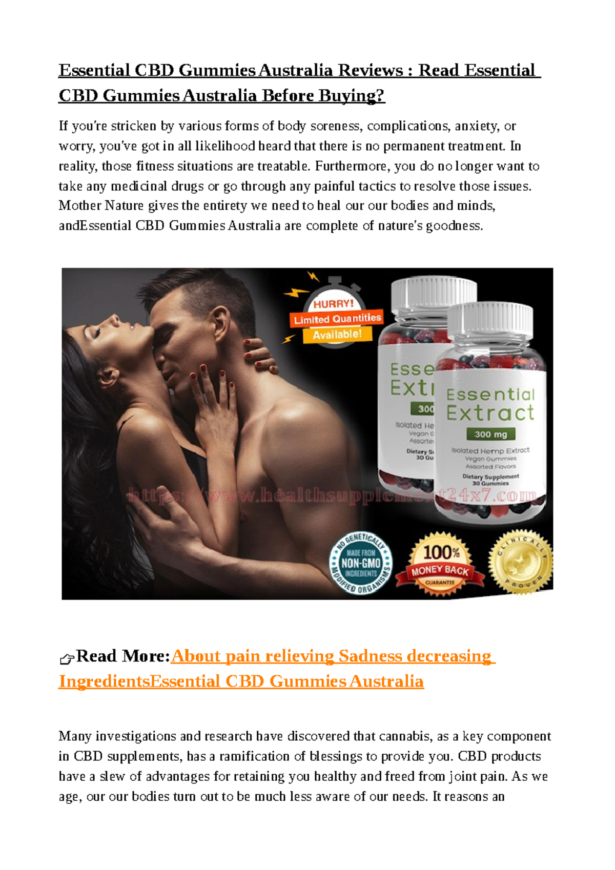 Essential CBD Gummies Australia [REVIEW] IS It Safe OR Not EXPOSED? MUST WATCH SIDE EFFECTS ...