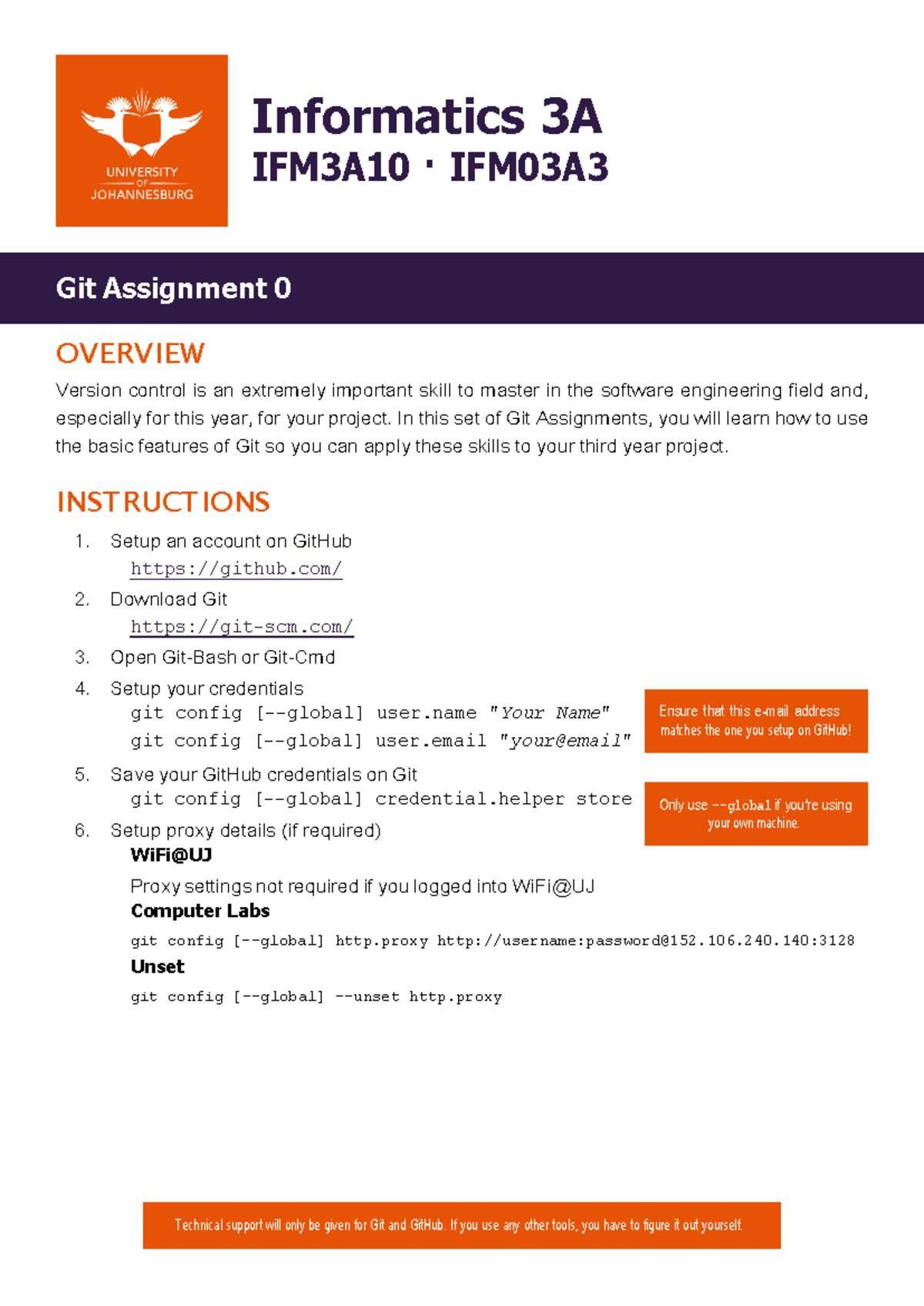 Git Assignment 1 - Informatics 3A IFM3A10 · IFM03A Git Assignment 0 ...