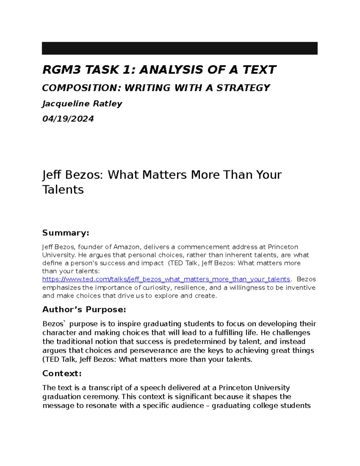 RGM3 TASK 1 - RGM3 TASK 1: ANALYSIS OF A TEXT COMPOSITION: WRITING WITH ... RGM3 TASK 1 - RGM3 TASK 1: ANALYSIS OF A TEXT COMPOSITION: WRITING WITH ...