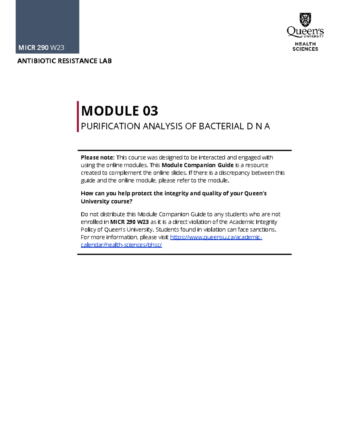 MICR290 W23 M03 OL-BL on Q Companion Guide - oiw MODULE 03 PURIFICATION ...