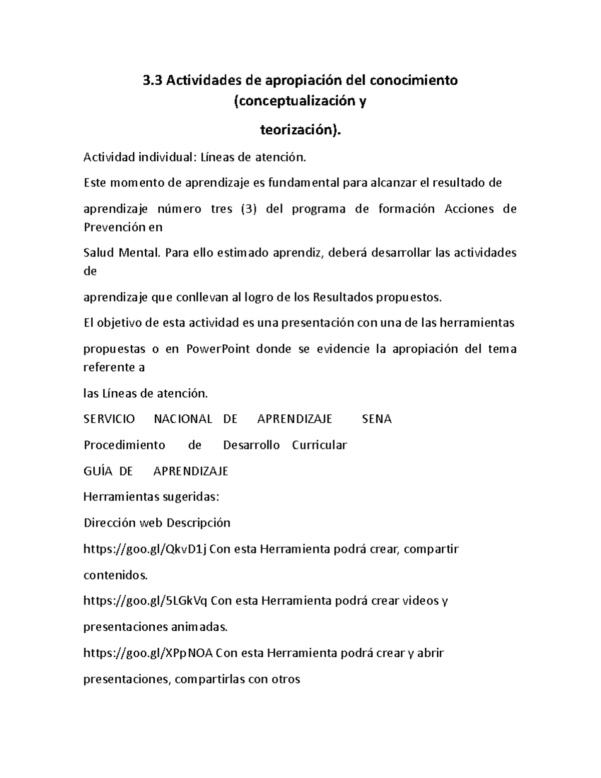 Lineas Atencion - vbbvb - 3 Actividades de apropiación del conocimiento ...