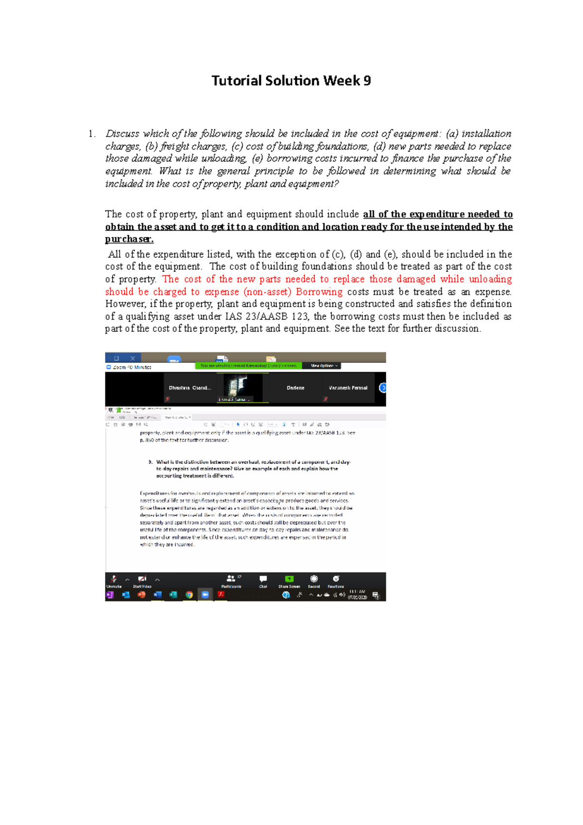 Tutorial Solution Week 9 - What is the general principle to be followed ...