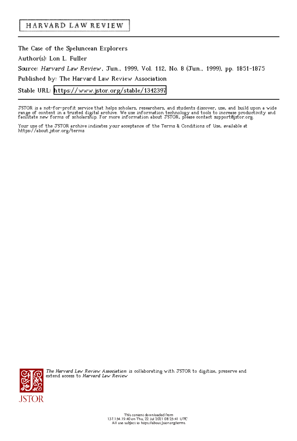 Original Speluncean Explorers - The Case of the Speluncean Explorers ...