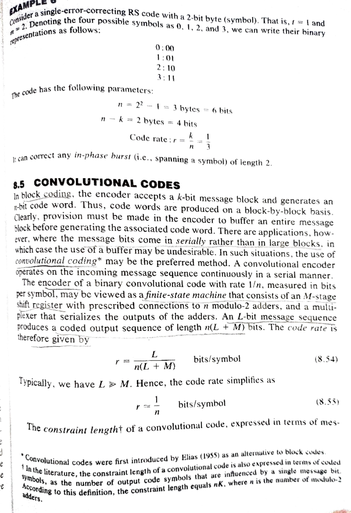CS-II Unit5 Convolution Encoder Notes - EXAMP Consider A single-error ...