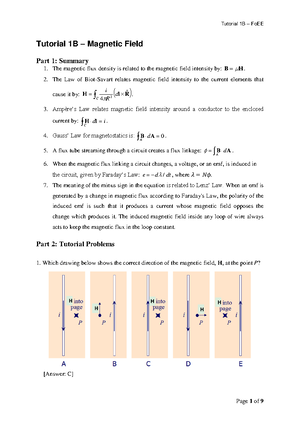 Tutorial 1A 2A - solution 2021 - Tutorial 1A & 2A – FoEE Page 1 of 12 ...