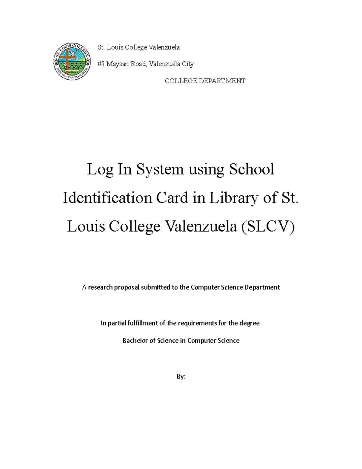 Chapter-1 - Thesis - St. Louis College Valenzuela #5 Maysan Road ...