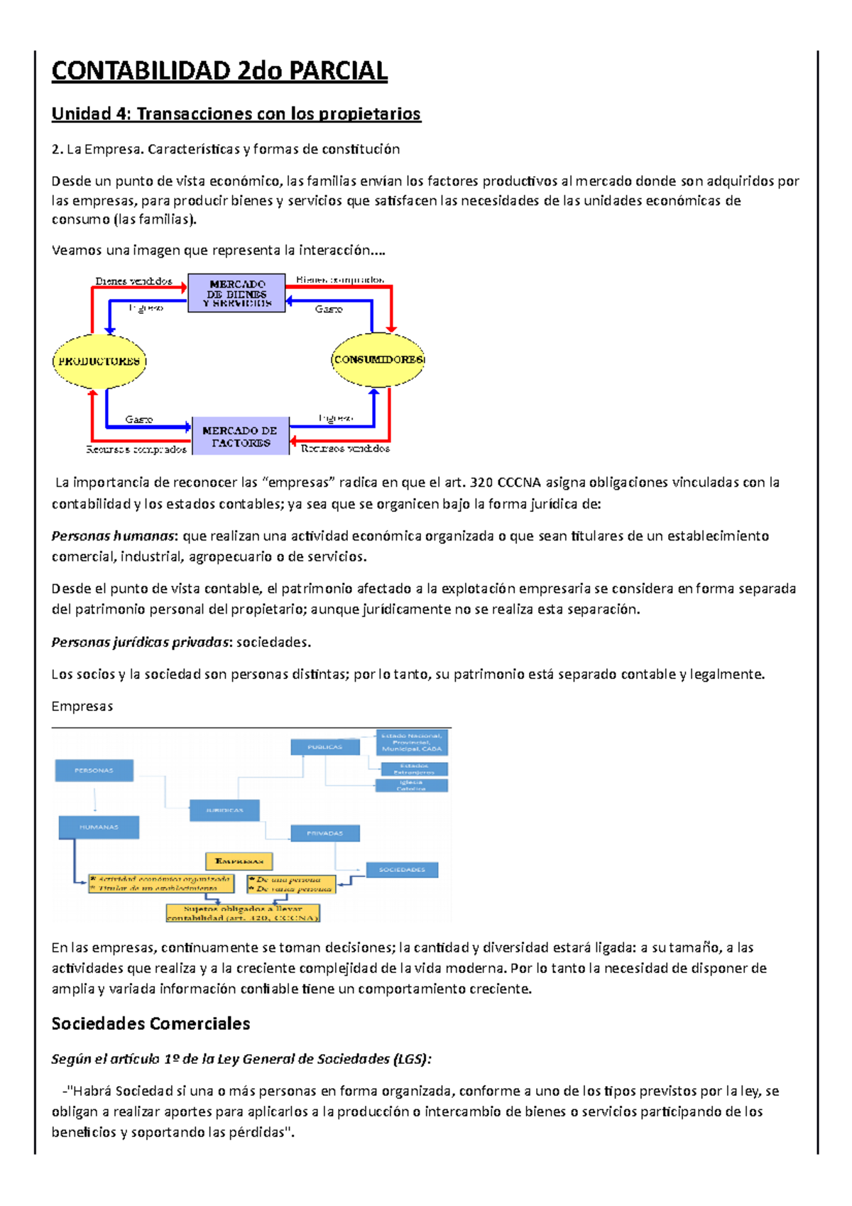 Contabilidad 2do Parcial - CONTABILIDAD 2do PARCIAL Unidad 4: Transacciones con los propietarios ...
